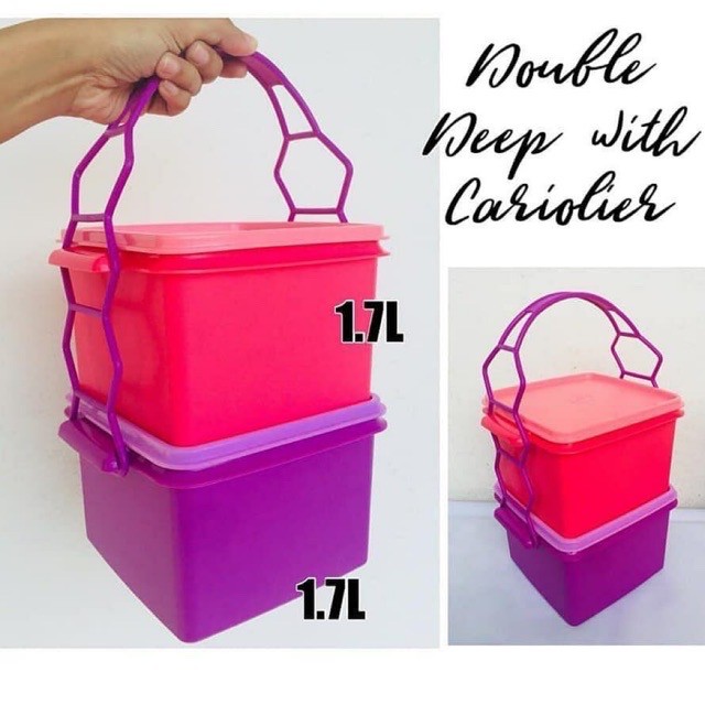 Double Deep With Cariolier(1) 1.7liter tupperware brands Bekas ...