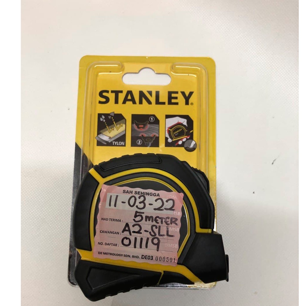 NEW MODEL STANLEY MEASURING TAPE WITH STAMPING LESEN 36-194 5m/16 ...