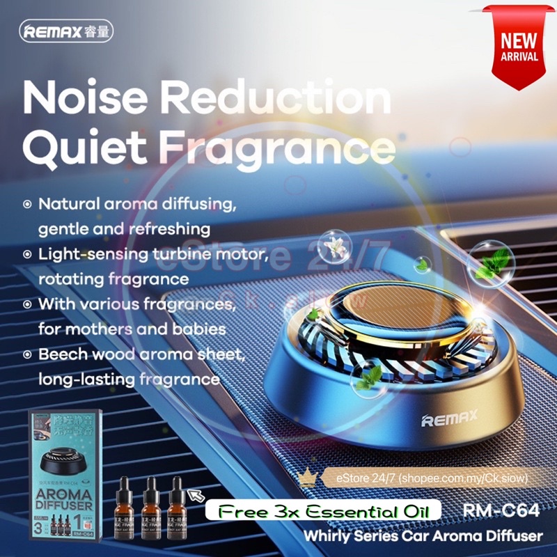 Remax RM-C64 RL-CH02 Noise Reduction Car Perfume Aromatherapy Solar ...
