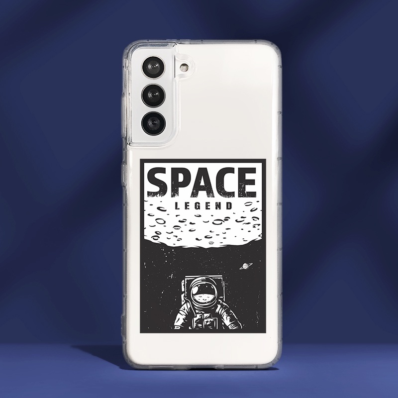 Space astronaut illustration pattern Clear soft phone case for samsung Galaxy s24 s23 s22 s20fe ...