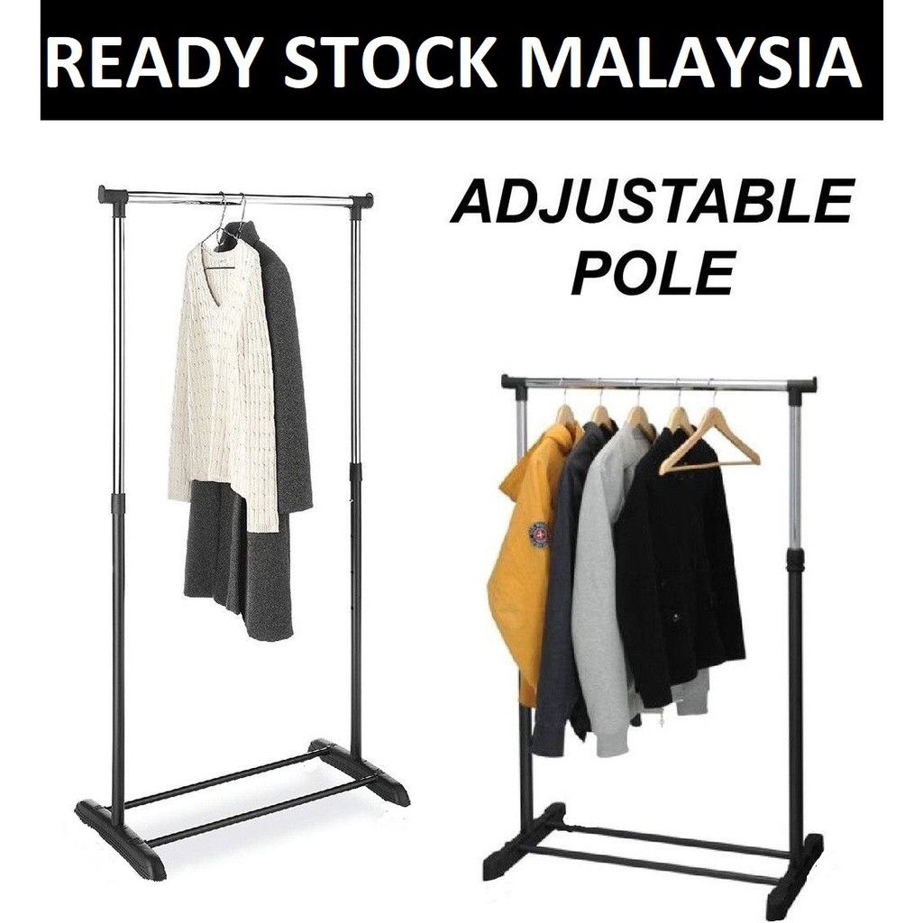READY STOCK Single Pole Cloth Rack Stainless Steel Cloth Rack Hanger ...
