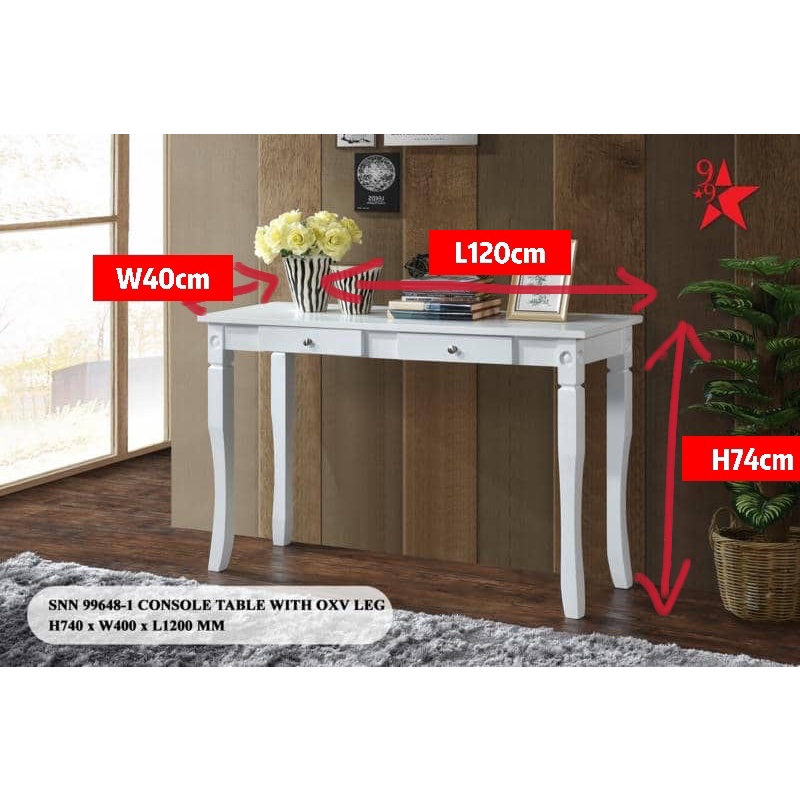 LPC MALL 1636 Console Table 3ft 1 Drawer Black White Oak Meja Console ...