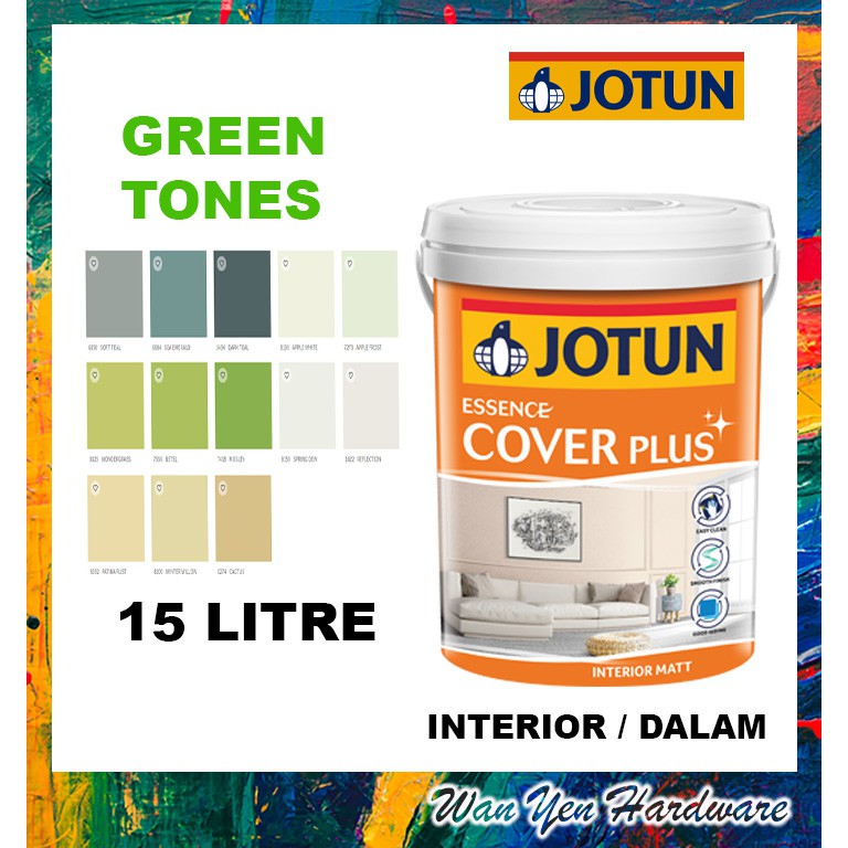 15 LITRES ( GREEN TONES ) JOTUN ESSENCE COVER PLUS MATT ( INTERIOR /DALAM ) | Shopee Malaysia