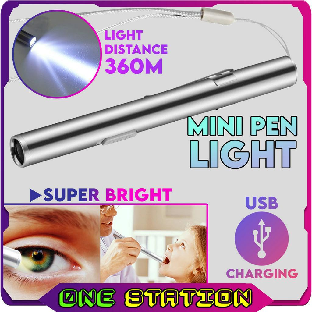 QS-858 Rechargeable Stainless Steel Led USB Pen Light for Doctor Nurse ...