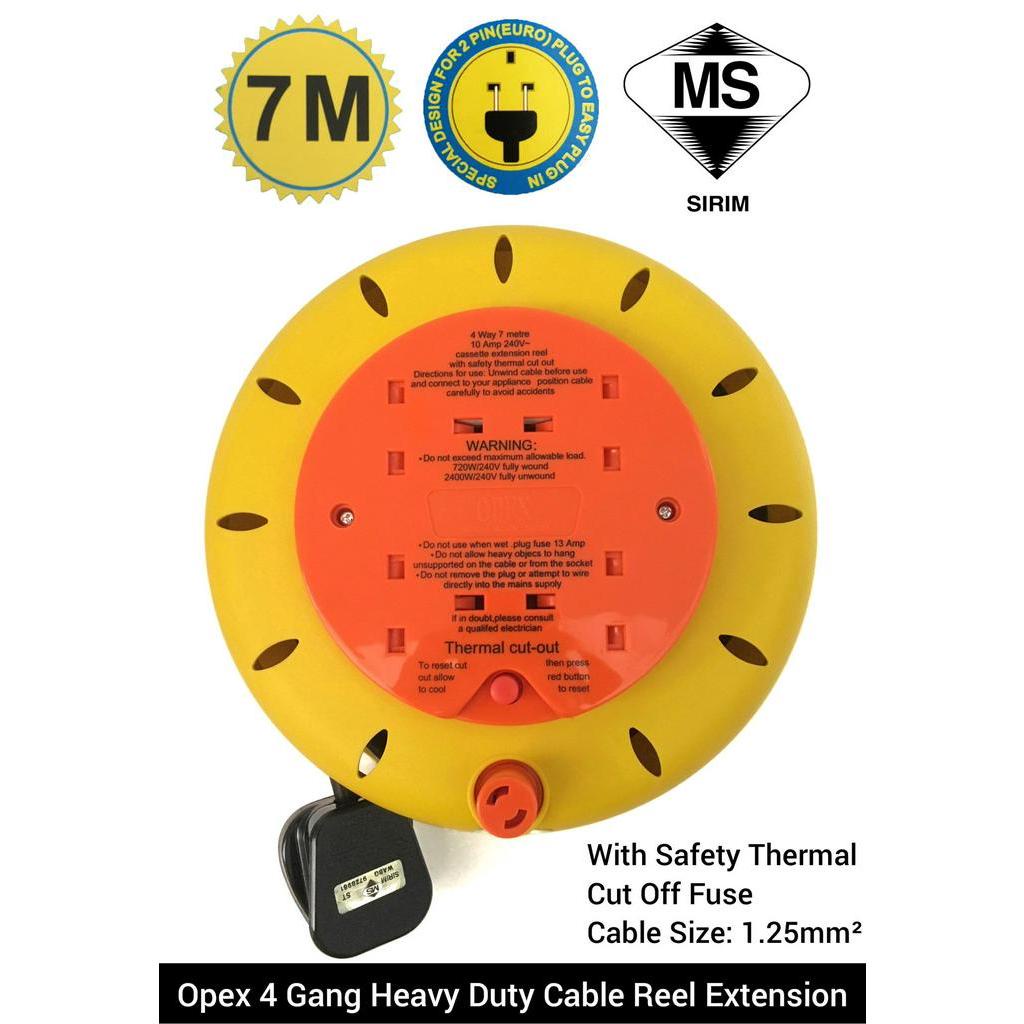 Heavy Duty 4 Gang Round Extension With 7Meter Wire | Shopee Malaysia