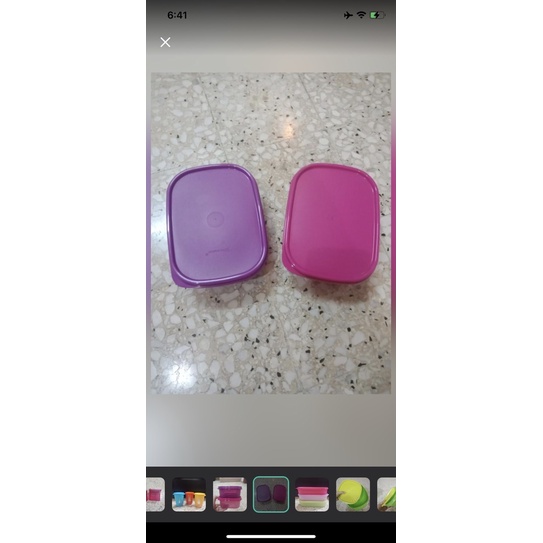 Tupperware mini rectangular pink & purple (2) limited | Shopee Malaysia