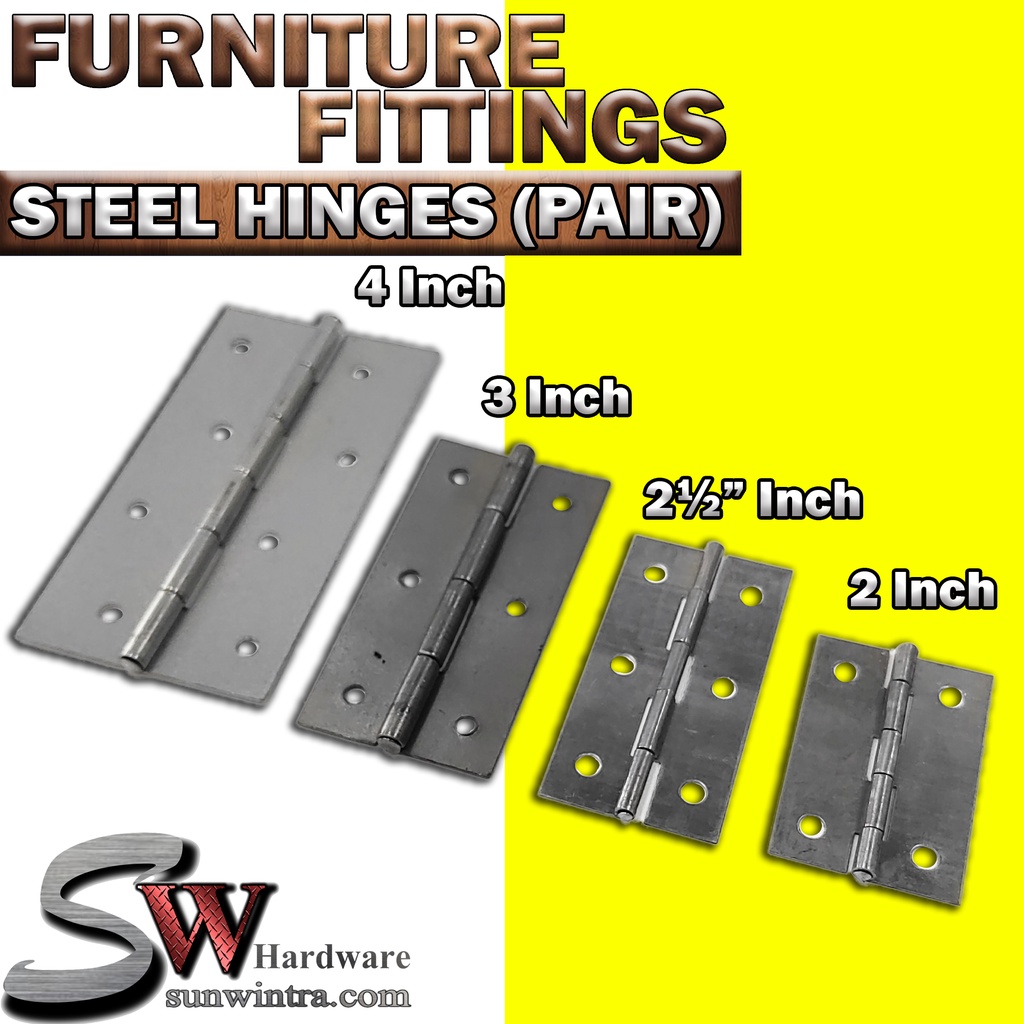 SW Hardware BRIGHT LIGHT / HEAVY IRON HINGES / STEEL HINGE / ENGSEL ...