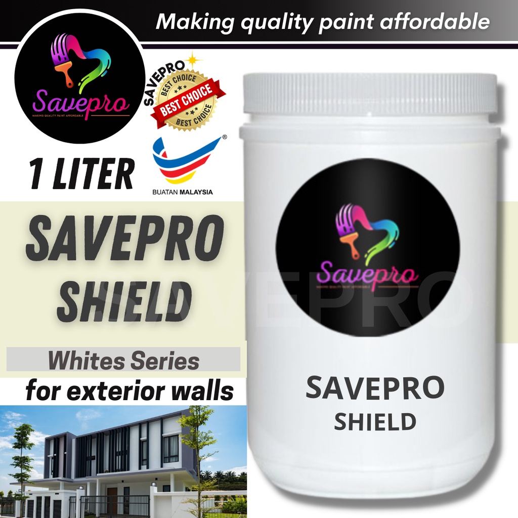 SavePro Shield Exterior Wall Paint / Cat Dinding Luar Rumah 1L - Whites ...