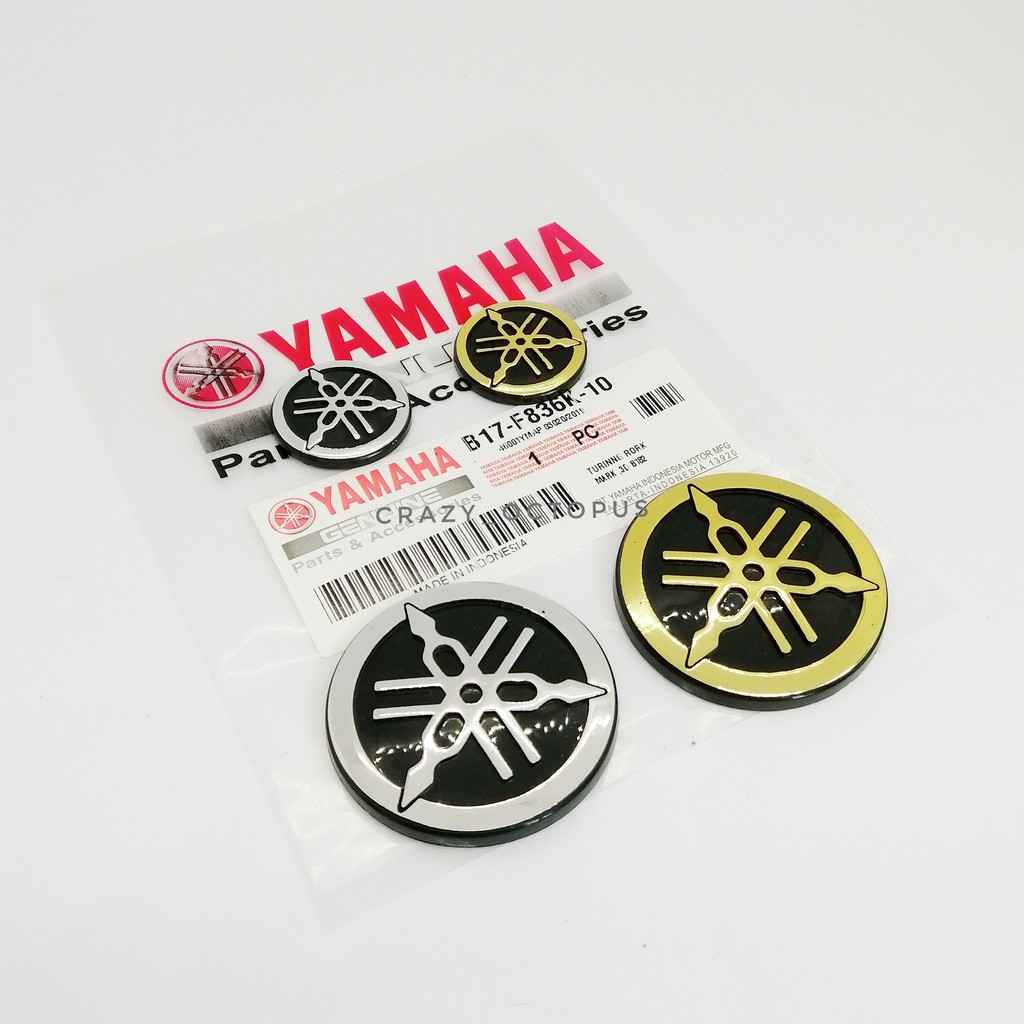 Yamaha 3D Logo Emblem Gold / Chrome (Big-45mm / Small-26mm) Yamaha ...