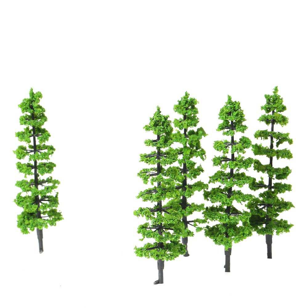 10 Pcs Model Fir Tree Plastic Miniature Landscape Scenery Train ...