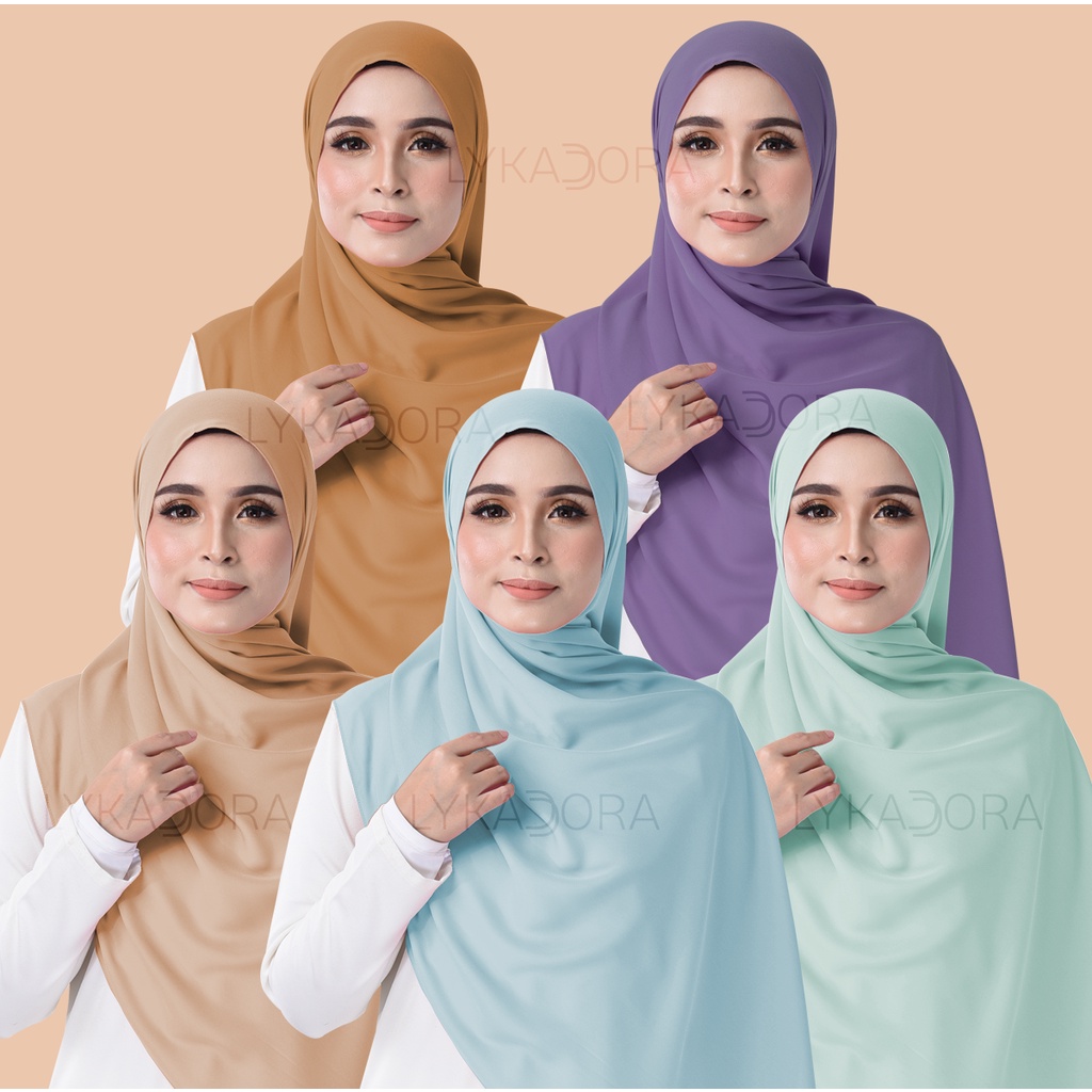 STOK TERSEDIA Selendang Shawl Chiffon Lyka 21 warna | Shopee Malaysia
