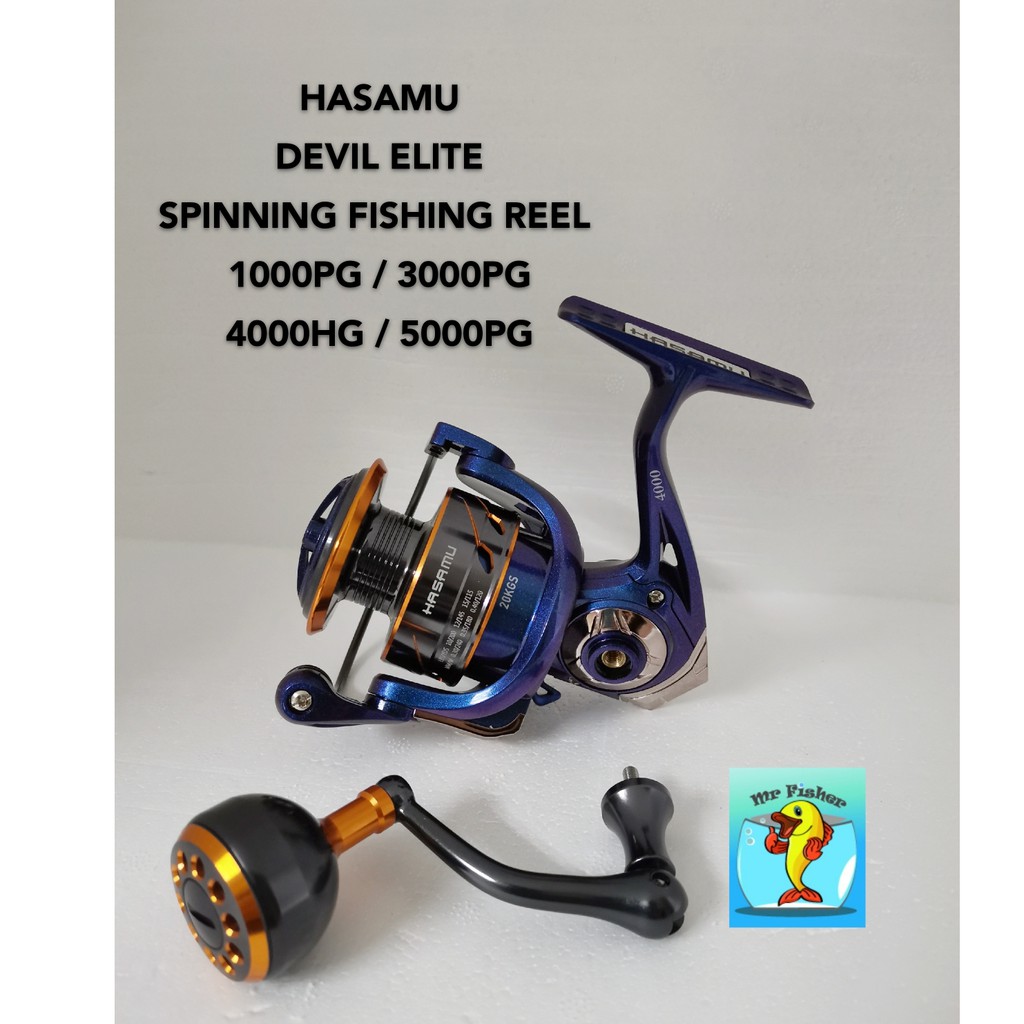 FISHER HASAMU DEVIL ELITE SPINNING FISHING REEL 1000PG / 3000PG ...