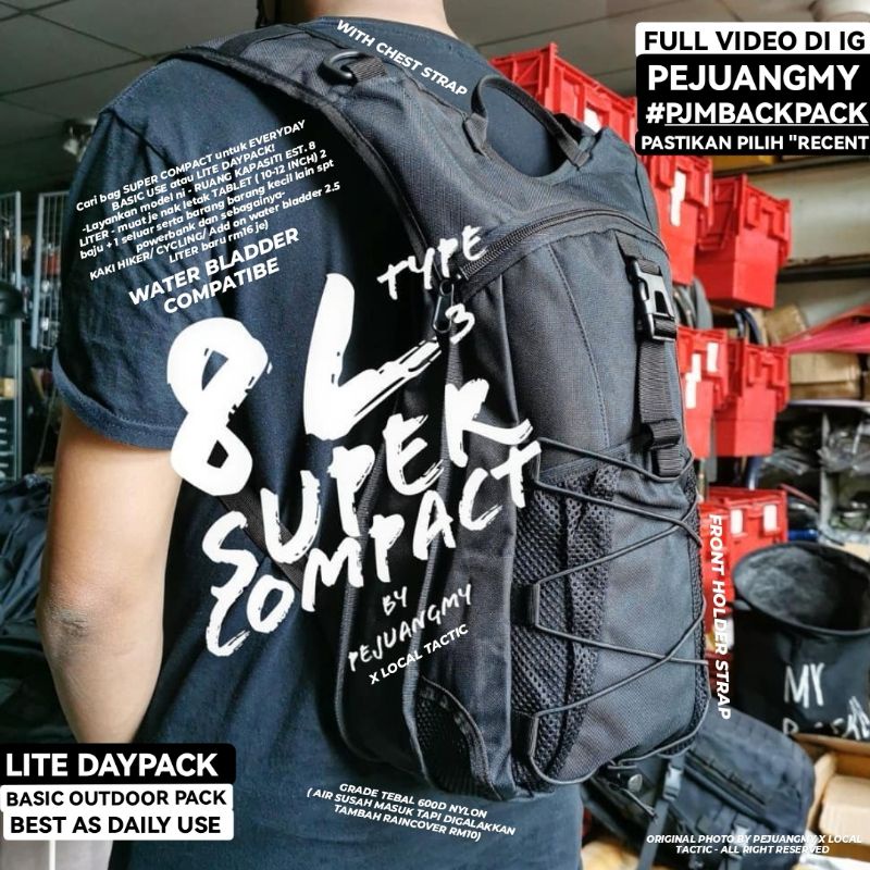 8L-TYPE 3 SUPER COMPACT BAGPACK - GRADE TEBAL HIGH QUALITY by PEJUANGMY ...