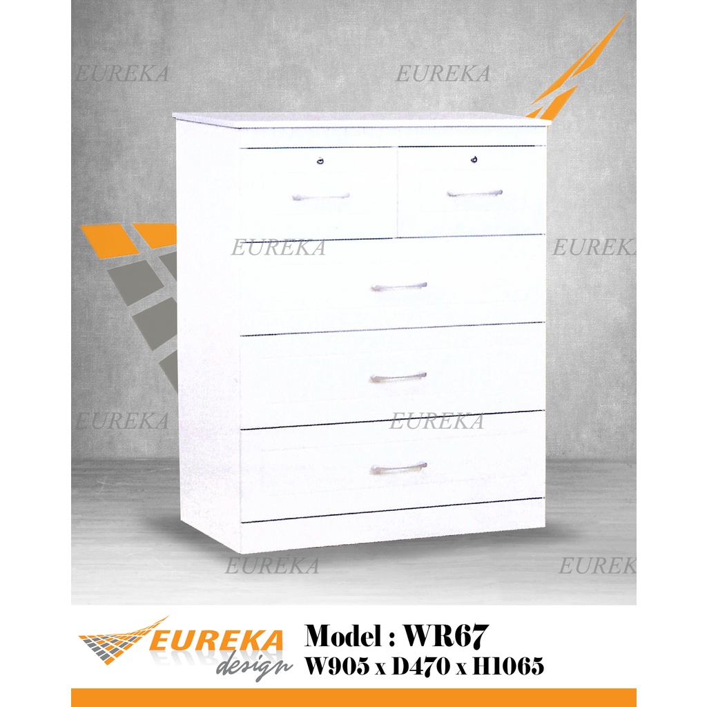 EUREKA 3ft Chest Drawer Cabinet 4 Layer Wood / Almari Laci WR66/67 ...