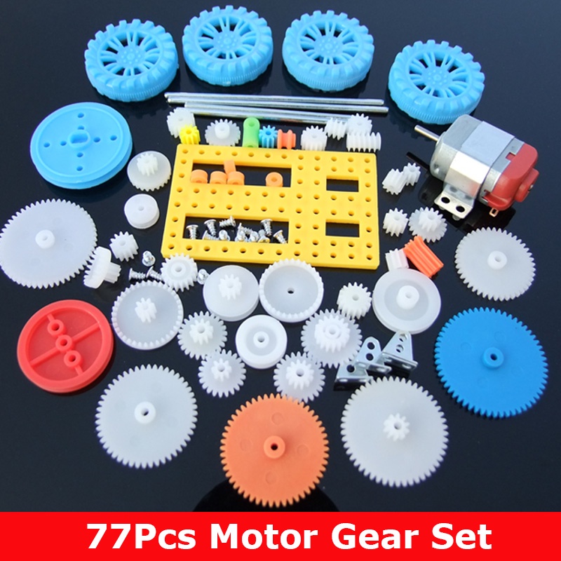 50pcs Plastic Gear Motor Gearbox Model Craft DIY Four-wheel Drive Car ...