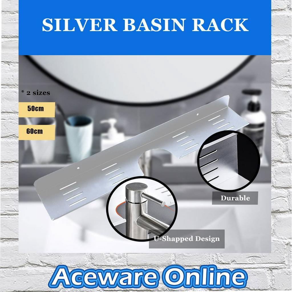 BASIN RACK 50CM 60CM 8502 SILVER BATHROOM KITCHEN DURABLE QUICK DRAIN ...