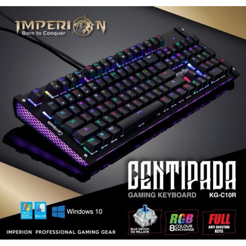 Centipada KG-C10R Mechanical RGB Imperion Gaming Keyboard | Shopee Malaysia
