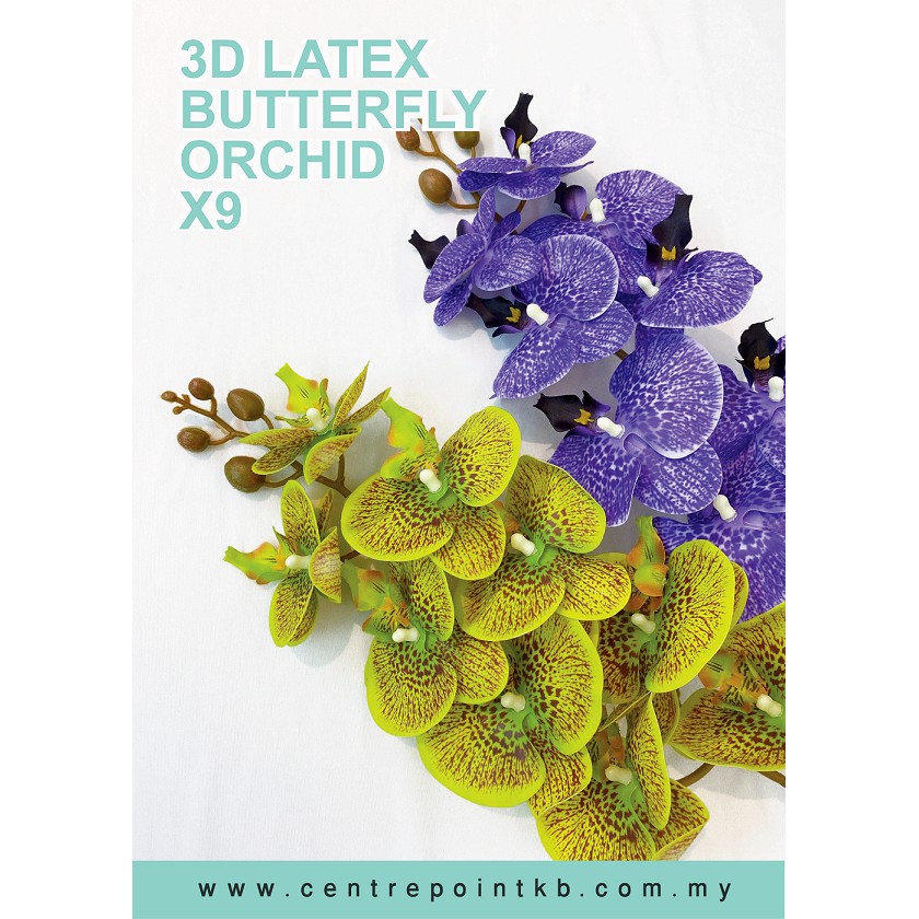 【READY STOCK】100++ Colours!! 9 Heads 3D Latex Butterfly Orchid 【C ...