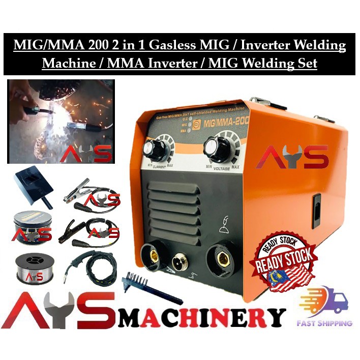 Aco Mig/Mma 200 2 in 1 Gasless MIG/Mig Gasless Welding Machine/Mma ...