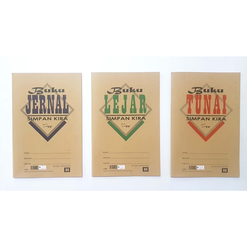 Uni . Buku Jernal / Lejar / Tunai Simpan Kira . A4 . 80pgs . Kraft ...