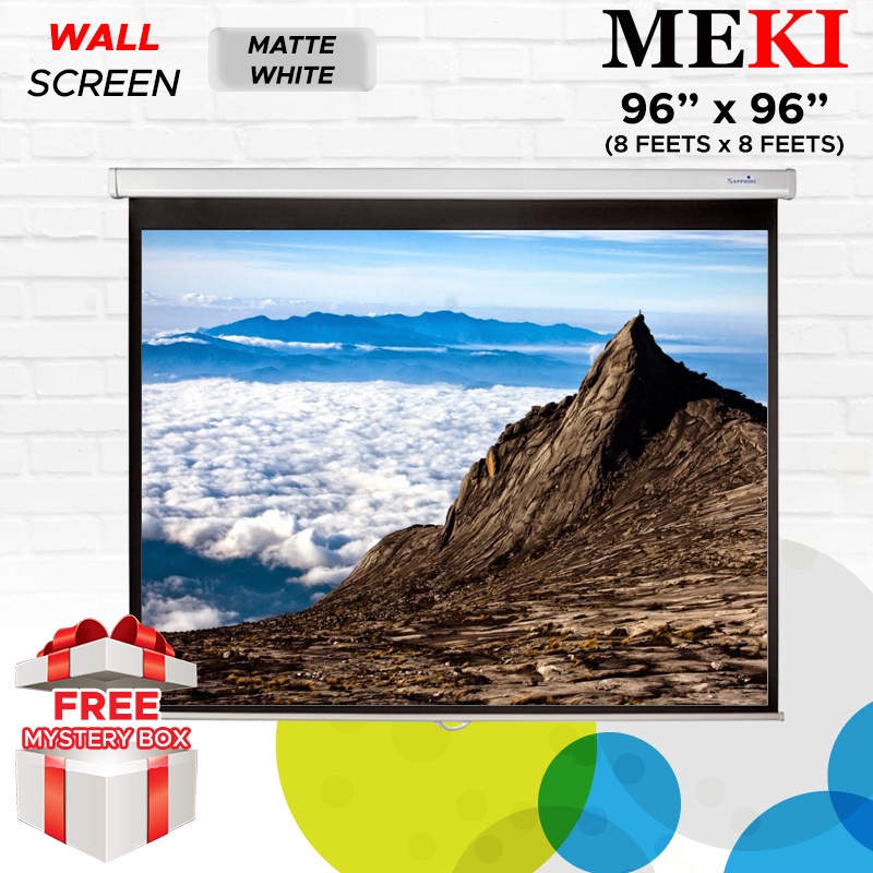 MEKI (Original) Multi Size Quality Projector Screen Solid Series Matte ...