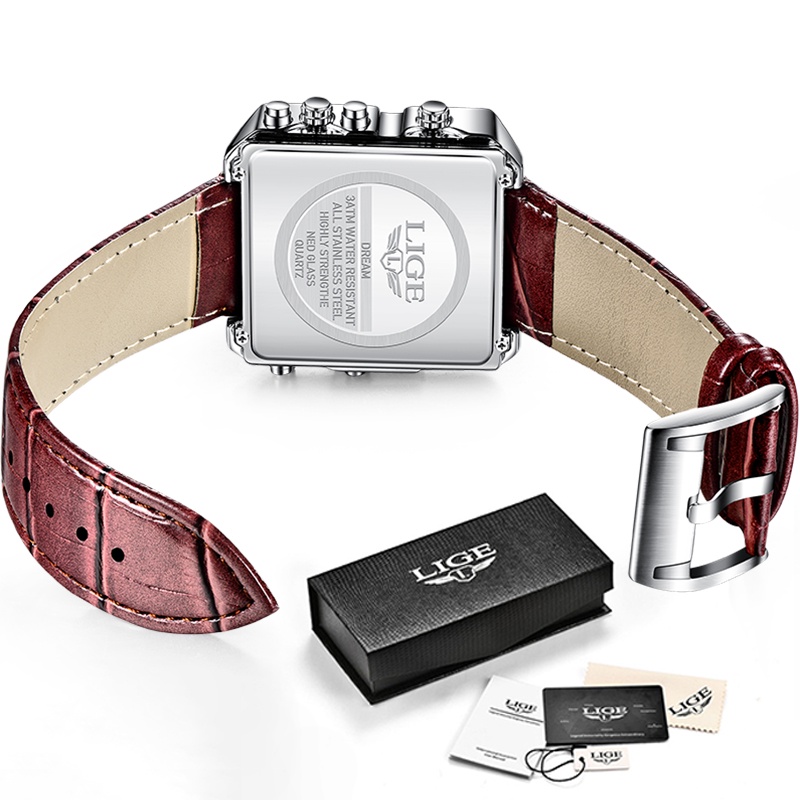 Jam Tangan Lelaki LIGE Luxury Men Watch Quartz Analog Digital Sport ...