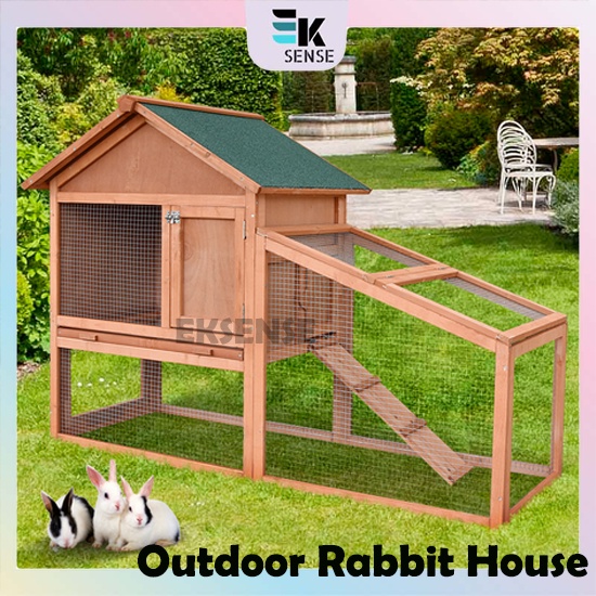Solid Wood Outdoor Rabbit Cage Chicken Coops Bird Pet House Sangkar ...