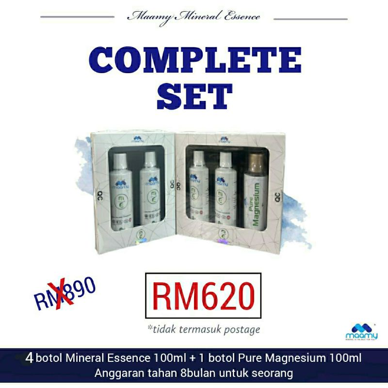 [ 4 Month Uses ] Maamy Mineral Essence - Complete Set (4 botol Mineral ...