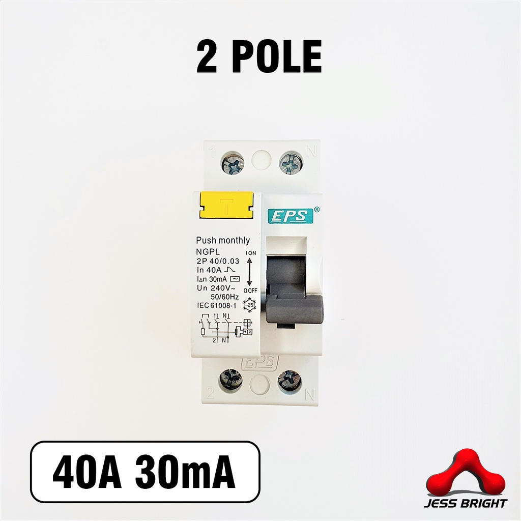 [SIRIM] EPS ELCB / RCCB Residual Current Operated Circuit Breaker 20A / 40A / 63A - 2 Pole / 4 ...