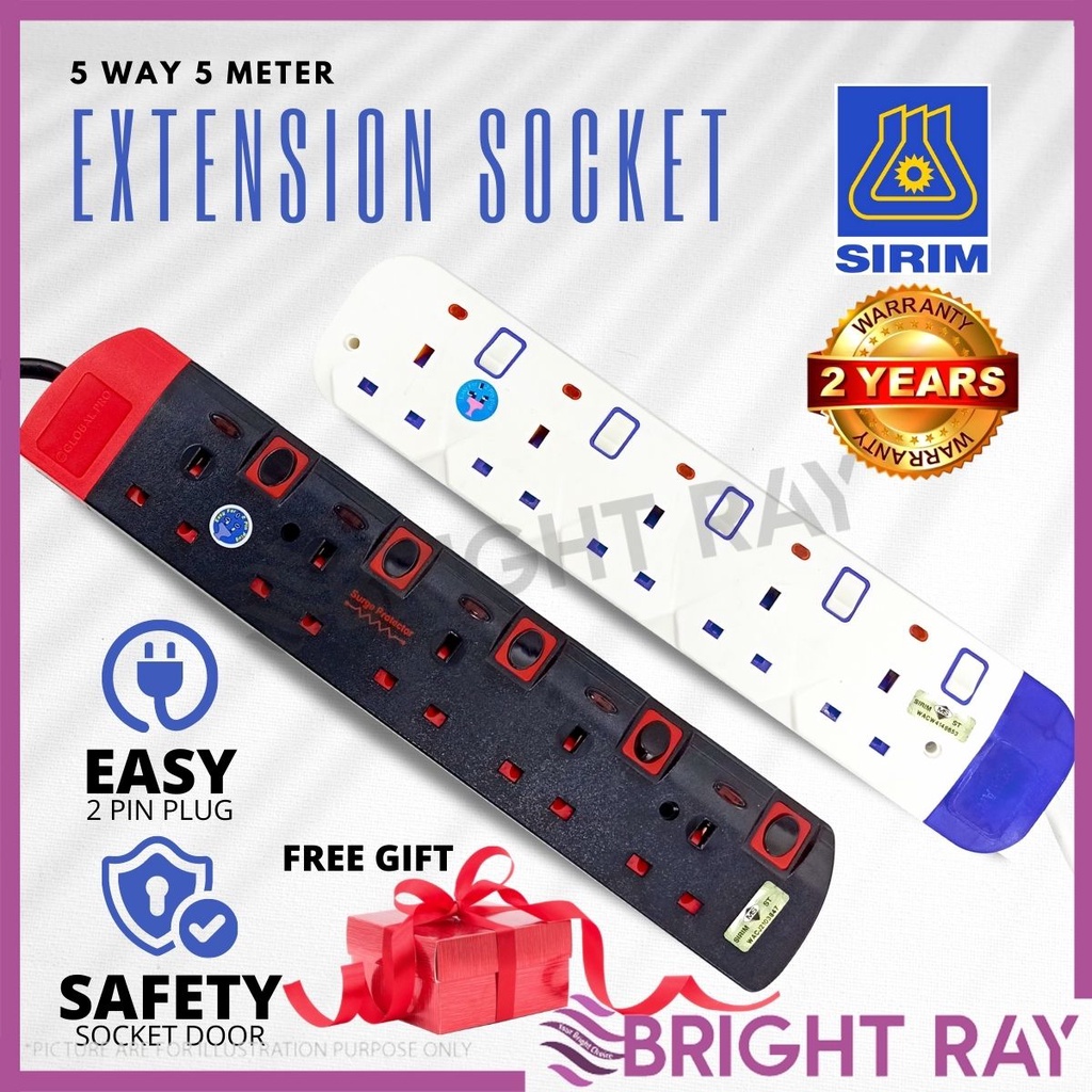 GLOBAL PRO Extension Plug Surge Protector Elektrik Soket Wayar ...