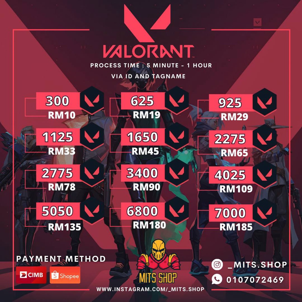Valorant Point by Mits Shop 2275VP-6800VP | Shopee Malaysia