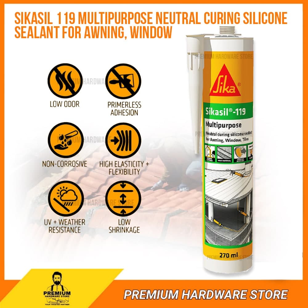 SIKA SIKASIL 119 Multipurpose Neutral Curing Silicone Sealant 270ML for ...