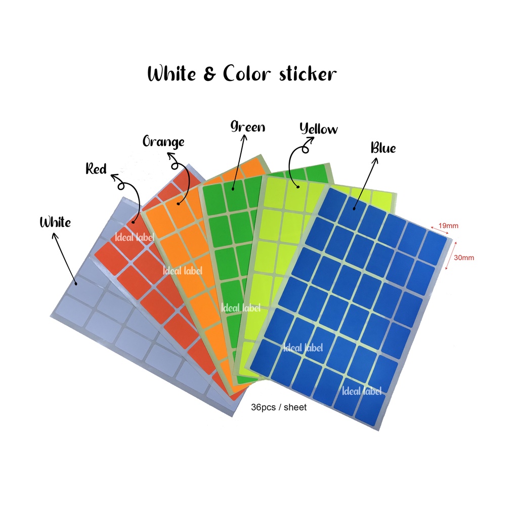 Blank / Fluorescent colour sticker 19x30mm [10 sheets] | Shopee Malaysia