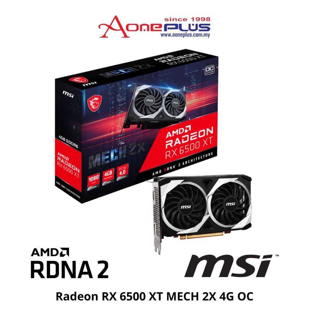 (AONE PLUS SS2) MSI Radeon RX 6500 XT MECH 2X 4G OC GRAPHICS CARDS ...