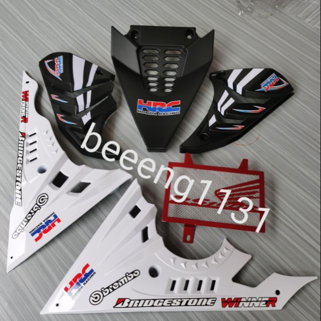 🔥RS150 V1/V2 set Package 4 in 1🔥Bellypat White+Engine cover Black+side ...