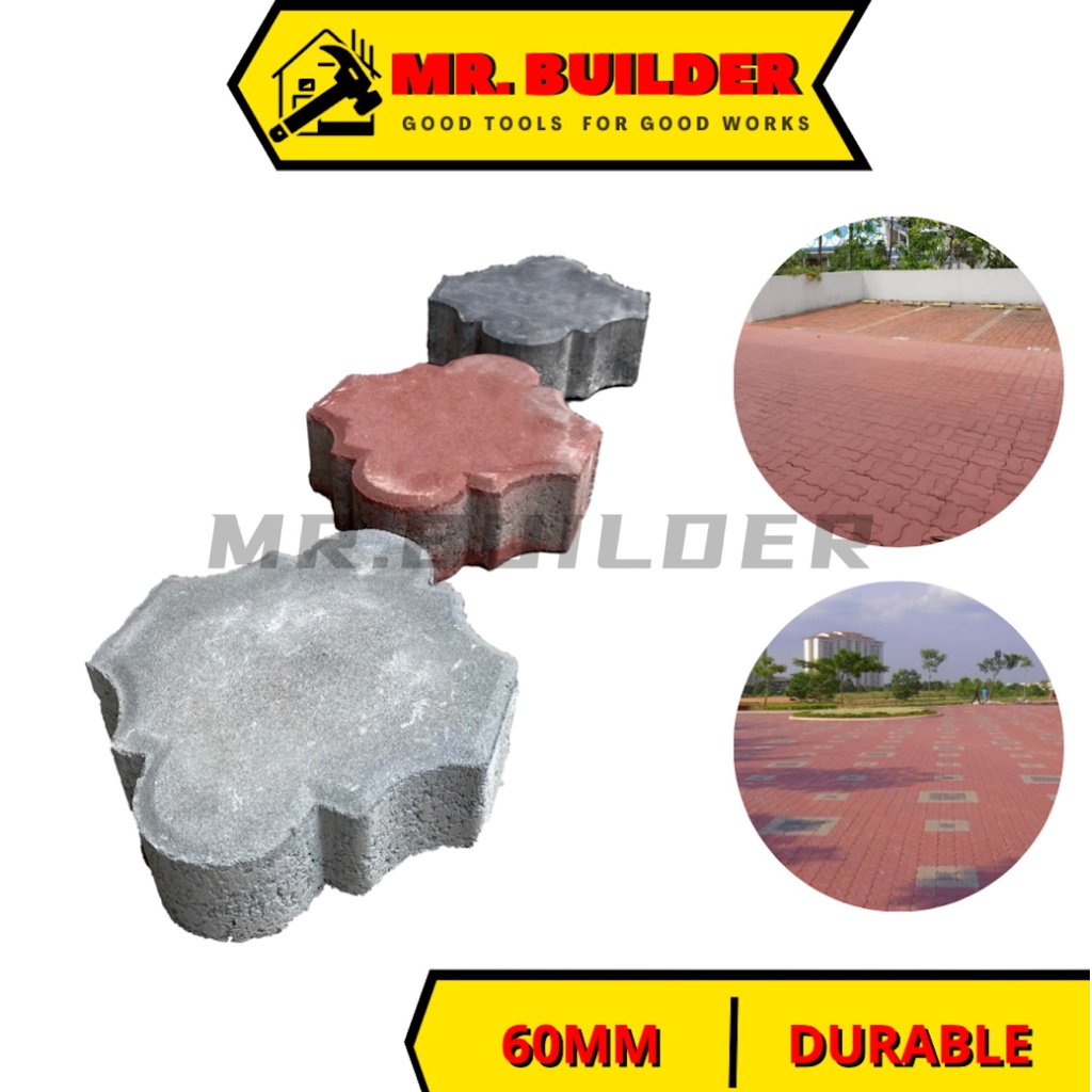MR. BUILDER ASC Flora Paver 60MM Interlocking Brick Brick Paver Batu ...