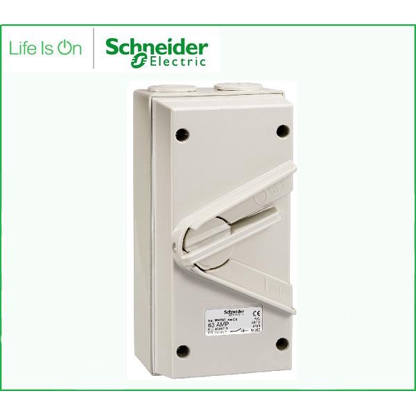 SCHNEIDER KAVACHA WHT63 63A 440V IP66 SURFACE MOUNT TRIPLE POLE ISOLATING SWITCH WEATHERPROOF ...