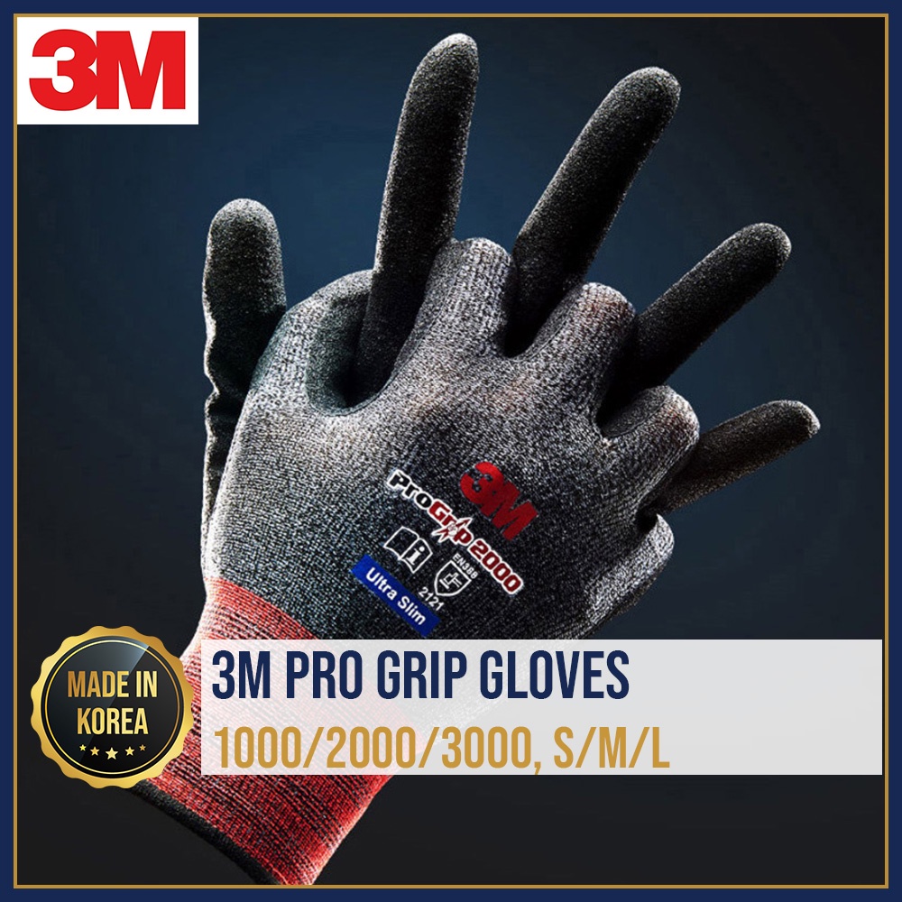 3M Pro Grip 1000 2000 3000 Gloves 3 sizes(S M L) MADE IN KOREA | Shopee ...
