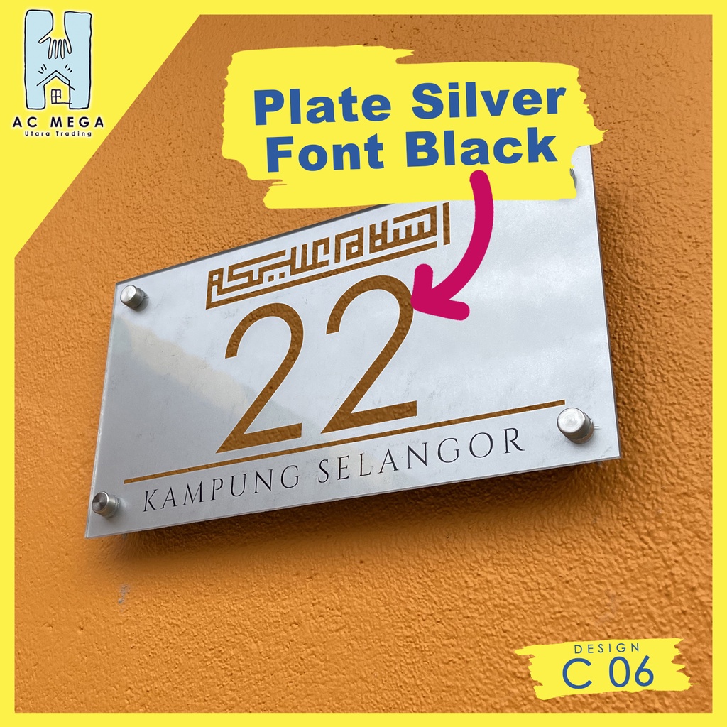SILVER EDITION - House Number Exclusive | Number Rumah | sign plate ...