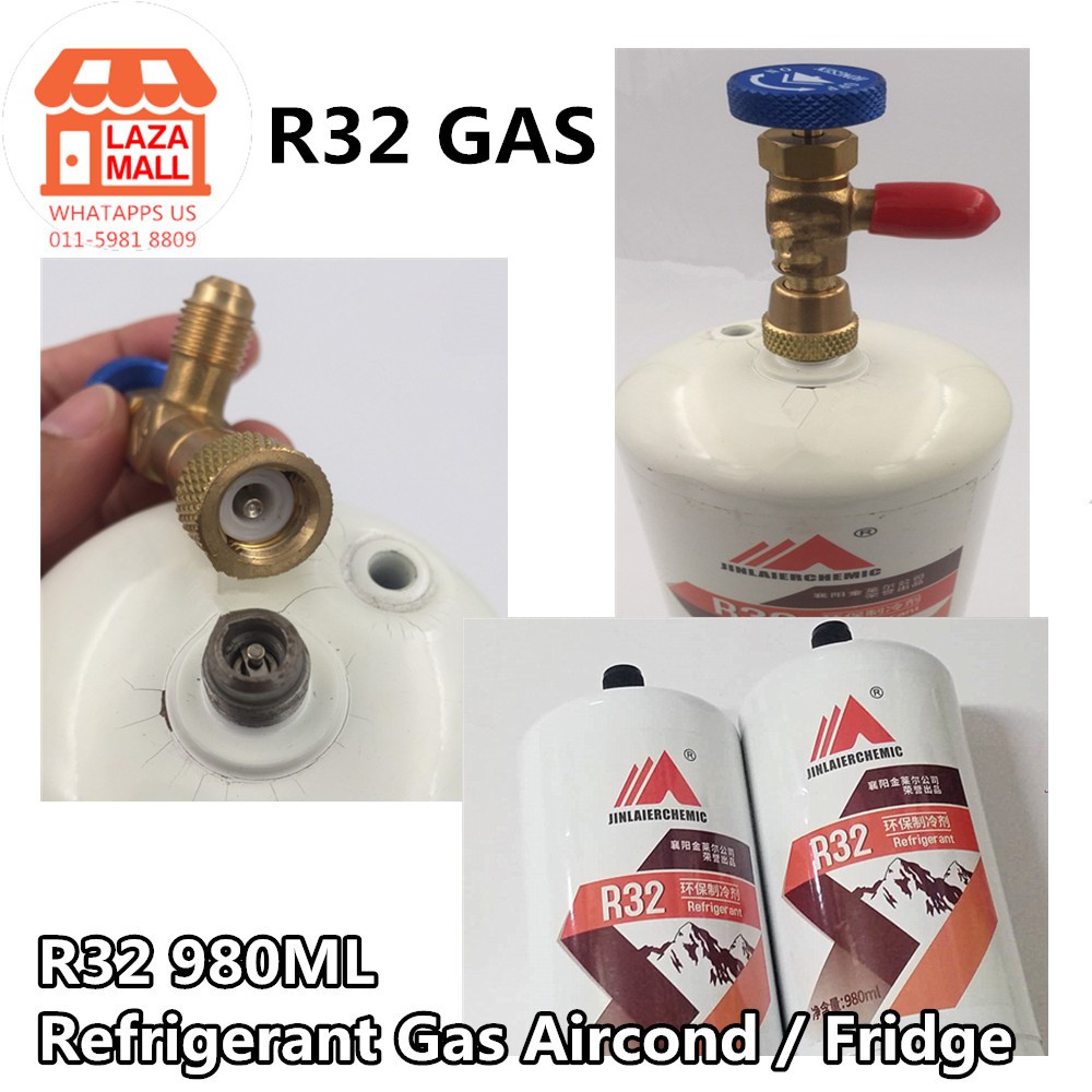 R32 Terbaru Gas HOME Aircond (split unit) refill eko Gas Penyaman Udara TAMBAH topup psi Air ...