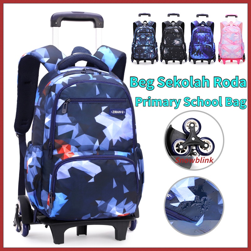 Wheeled School Bag Beg Sekolah Roda with 2/6Wheels Climbing Stairs ...