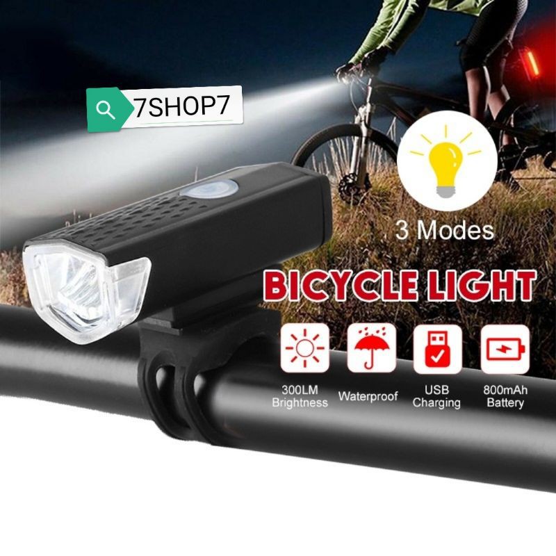 🔥Hot🔥Bicycle headlight MTB LED Light USB Charge lampu Front Back Light ...
