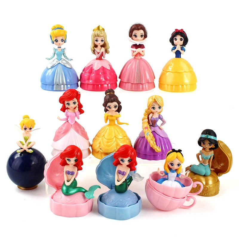 12 pcs/set Gashapon Toy Princess Baby Dolls Capsule Princess Balls ...
