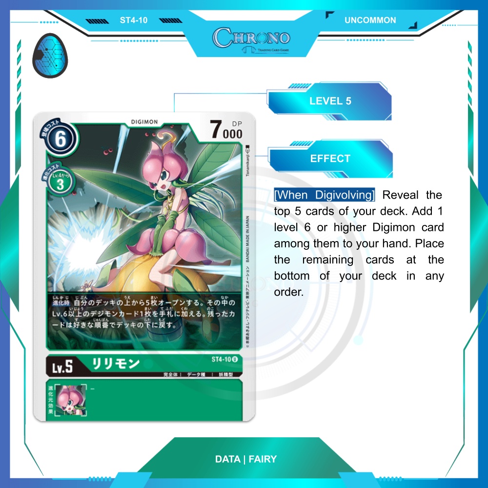 ST4-10 | Lilymon | Uncommon | Digimon Deck Card Single | Chrono TCG ...