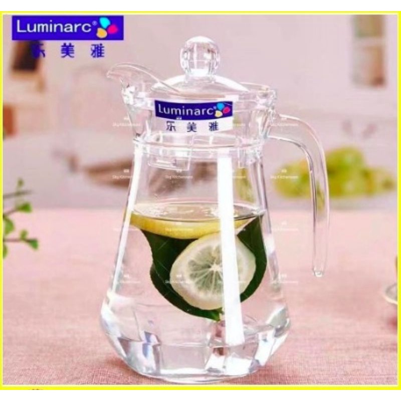 Luminarc ARC Glass Jug Pitcher With Lids 1.3Liter Jag Kaca water Teko ...