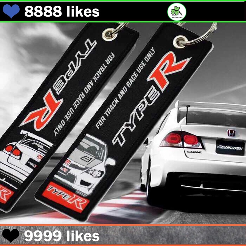 JDM Car Keychain Modified Textile Embroidery Cloth Key Chain Pendant ...