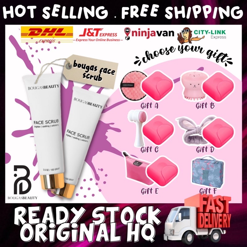 🔥READY STOCK🔥 Bougas Beauty Face Scrub With Hologram | Shopee Malaysia