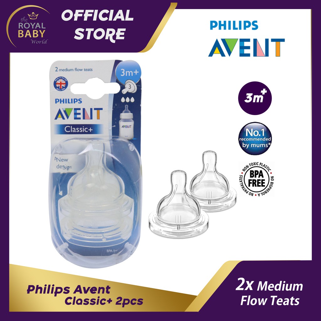 Philips Avent Classic+ 2pcs Medium Flow Teats (3m+) | Shopee Malaysia