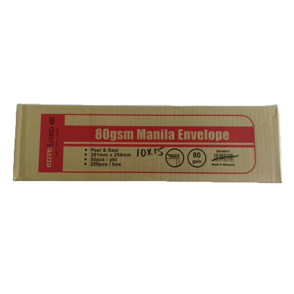 LION FILE Brown Manila Envelope 10 X15 Peel & Seal 250pcs/Box | Shopee ...
