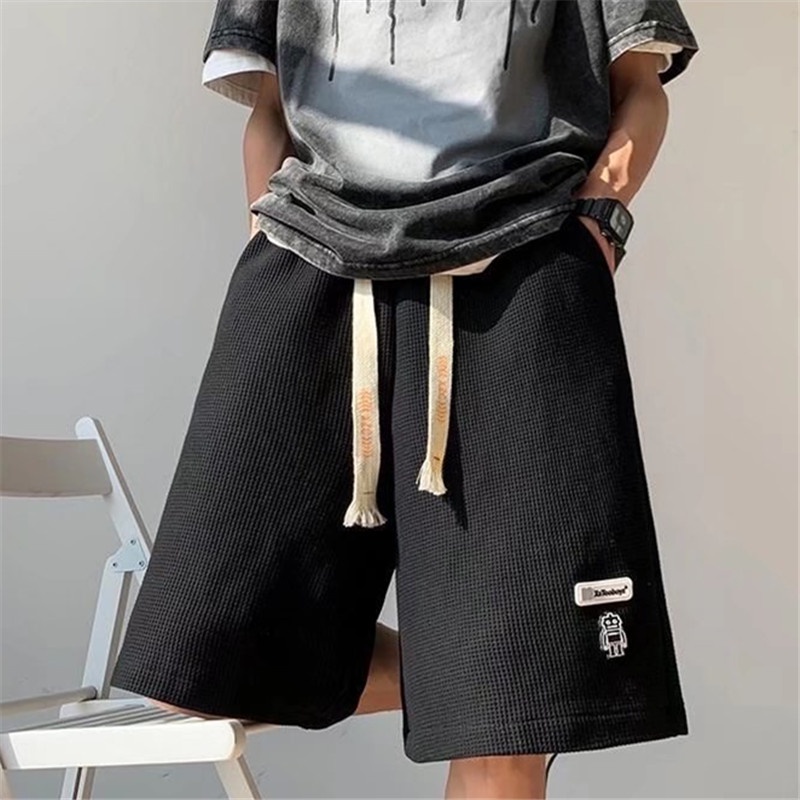 M-8XL Summer All-Match Street Wear ins Waffle Sports Shorts Men Women ...